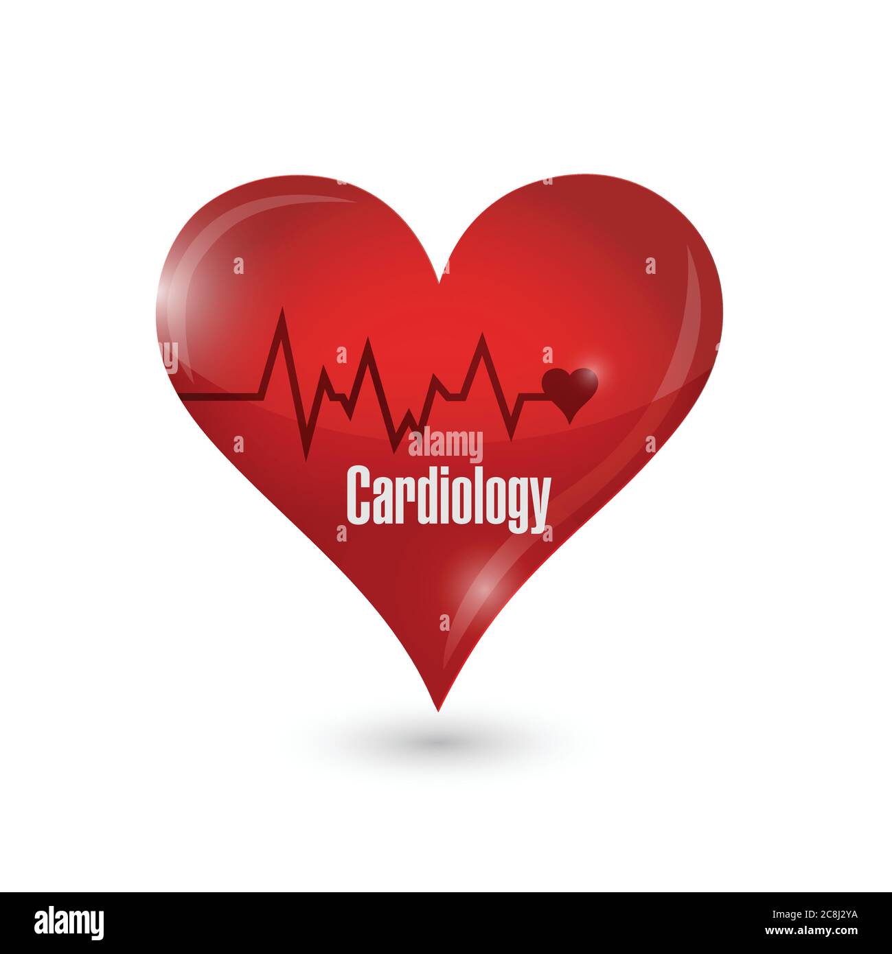 Cardiology heart sign illustration design over a white background Stock ...