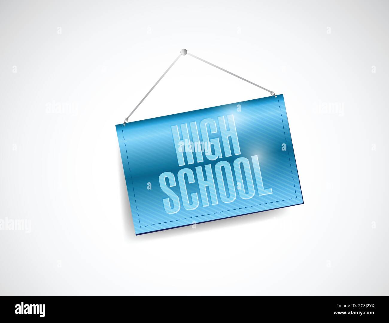 High school hanging sign banner illustration design over a white ...