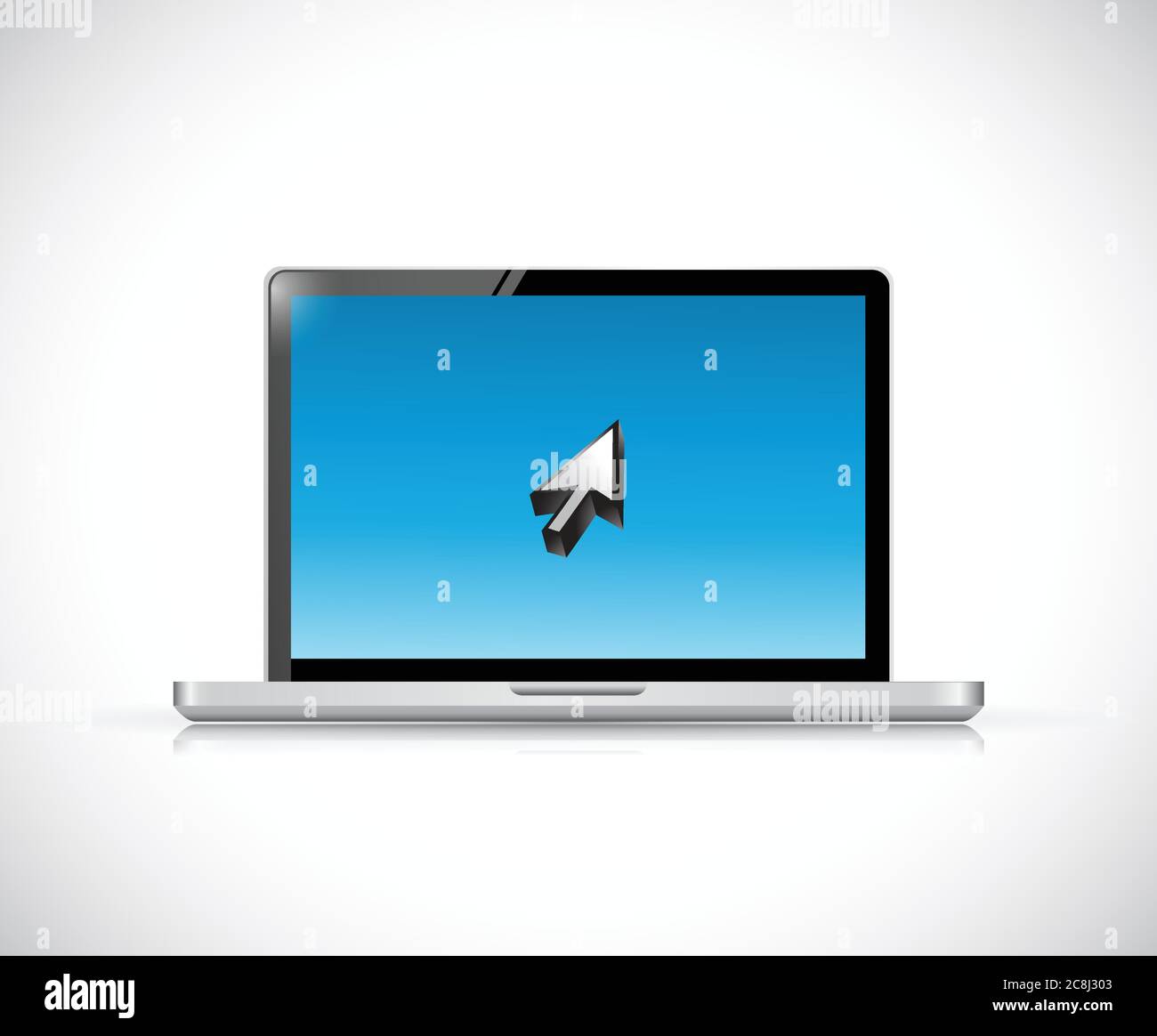 Laptop and cursor. illustration design over a white background Stock ...