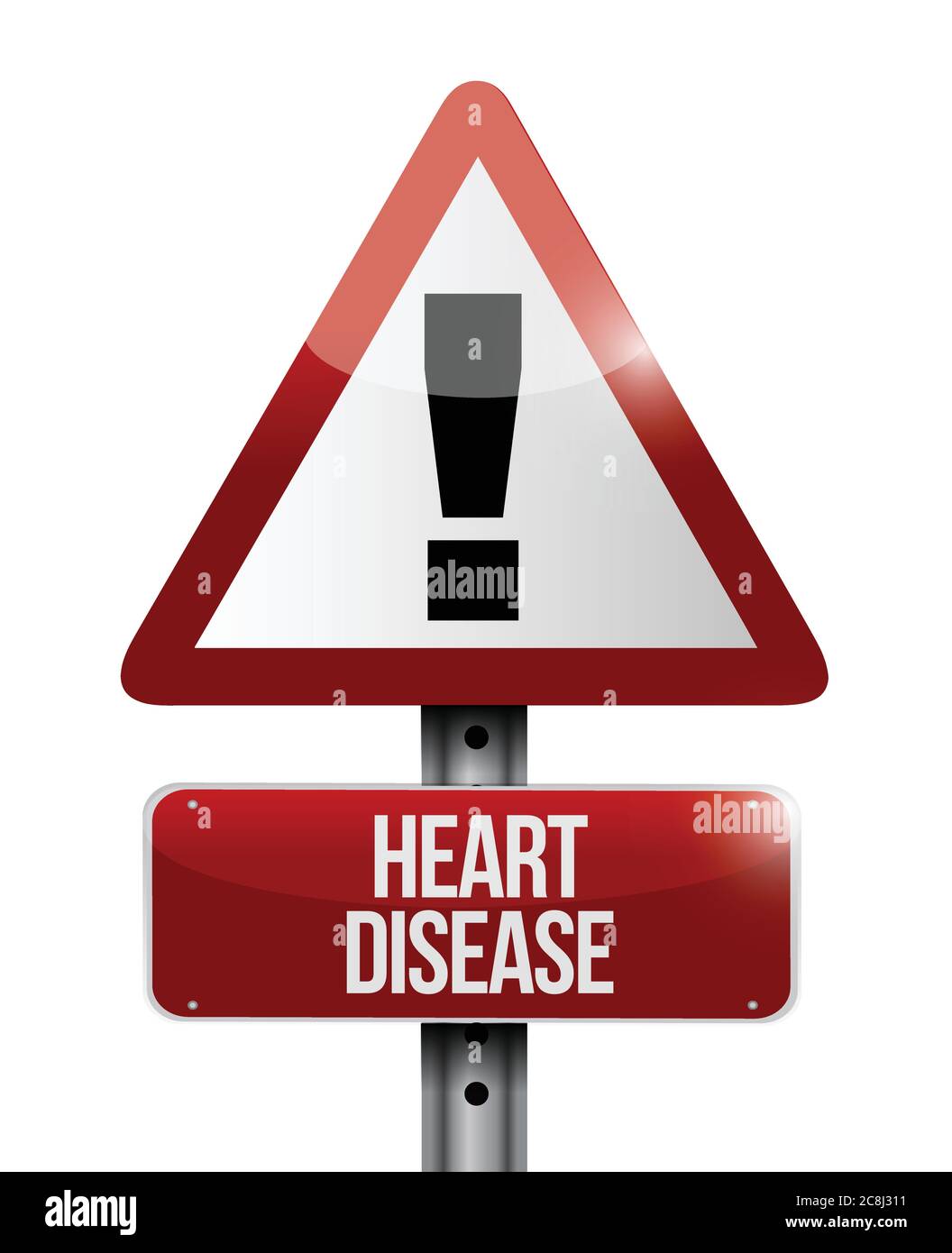 Heart disease road sign illustration design over a white background ...