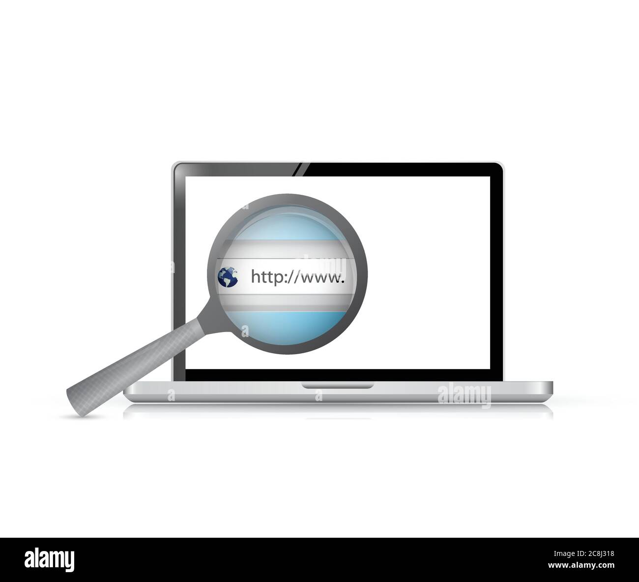 Laptop search bar view illustration design over a white background ...