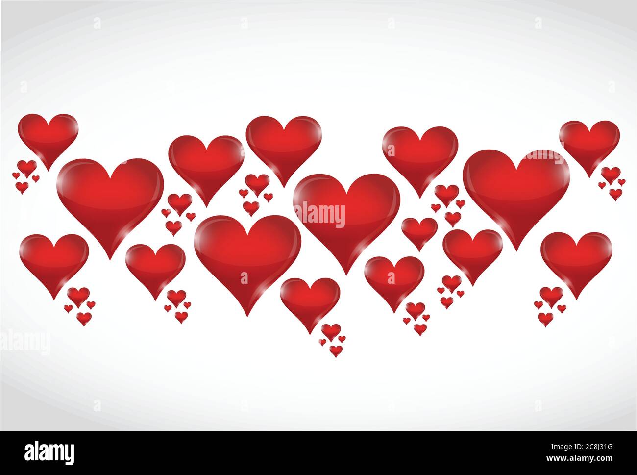 Love hearts illustration design over a white background Stock Vector ...