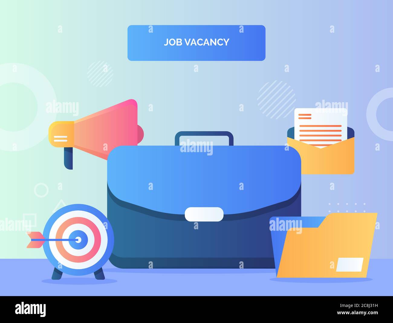 Executive suitcase background of goal target file folder open mail ...