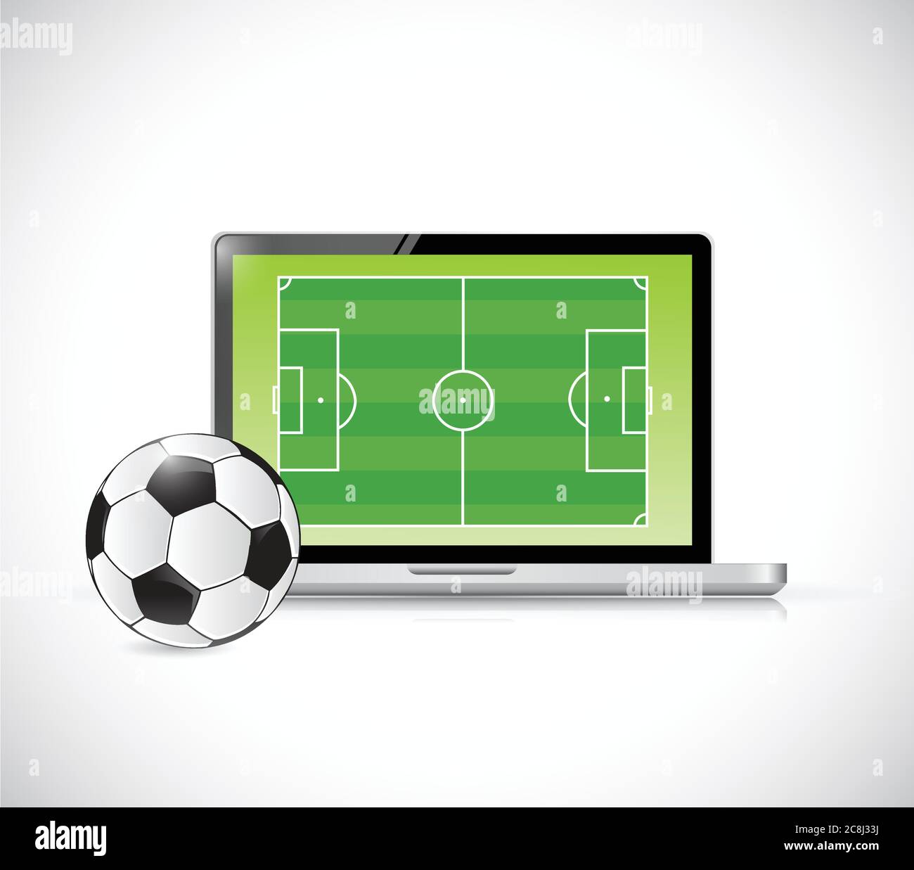 Computer soccer concept illustration design over a white background ...