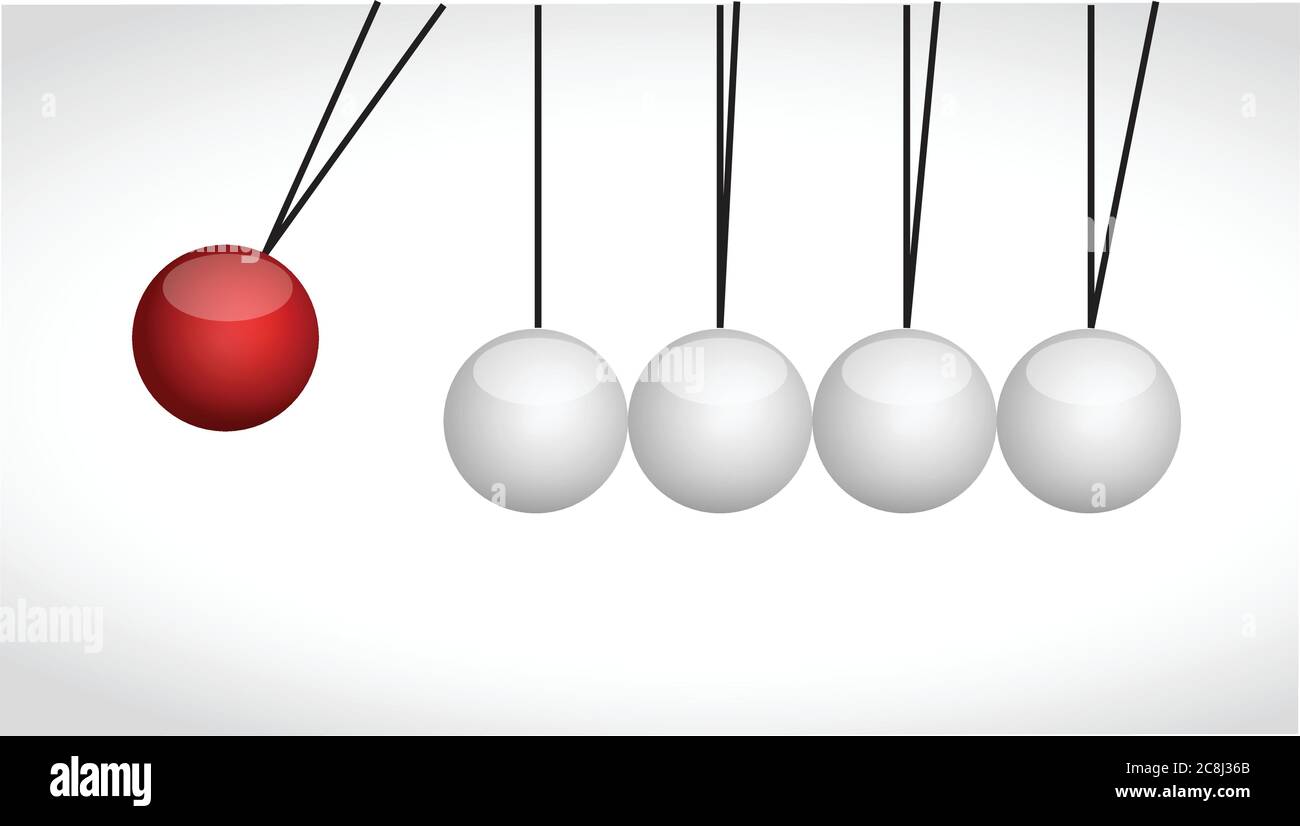 Sphere balls hitting each other illustration design over a white ...