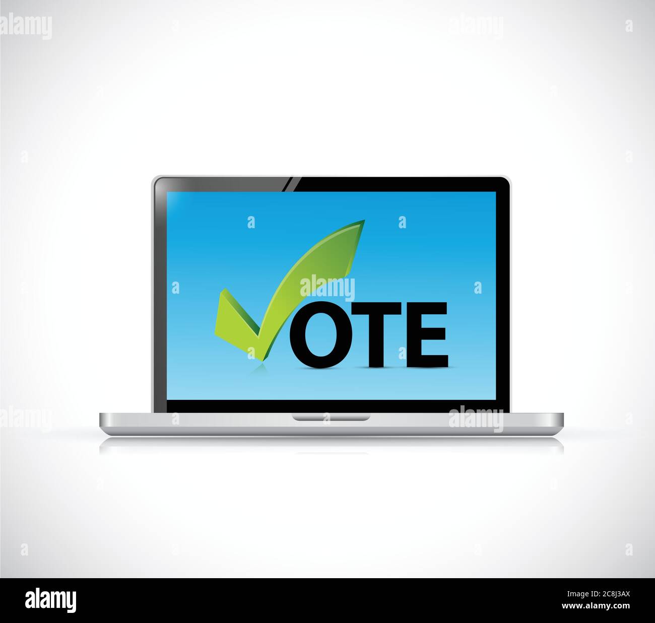 Vote online computer concept illustration design over a white ...