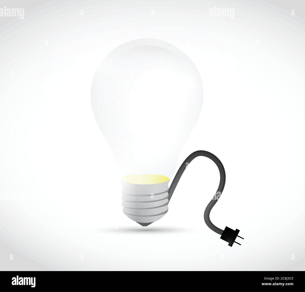 Light bulb cable illustration design over a white background Stock ...