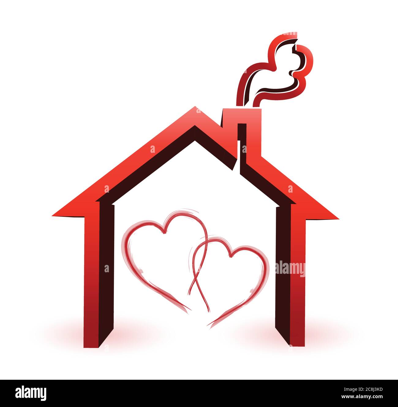 Couple loving house illustration design concept over a white background ...