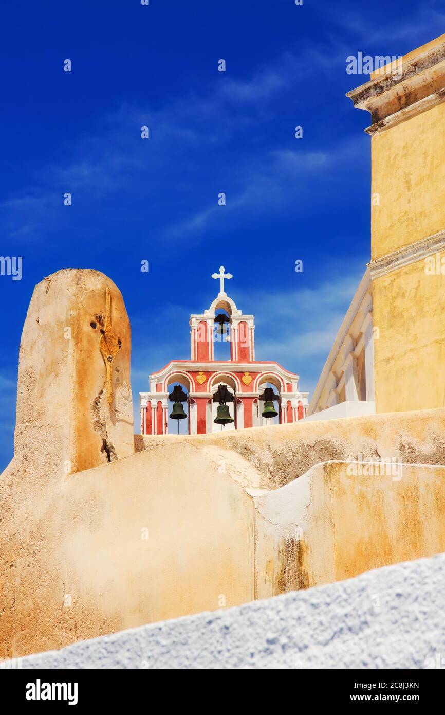 Catholic Church in Fira, Santorini, Greece Stock Photo - Alamy