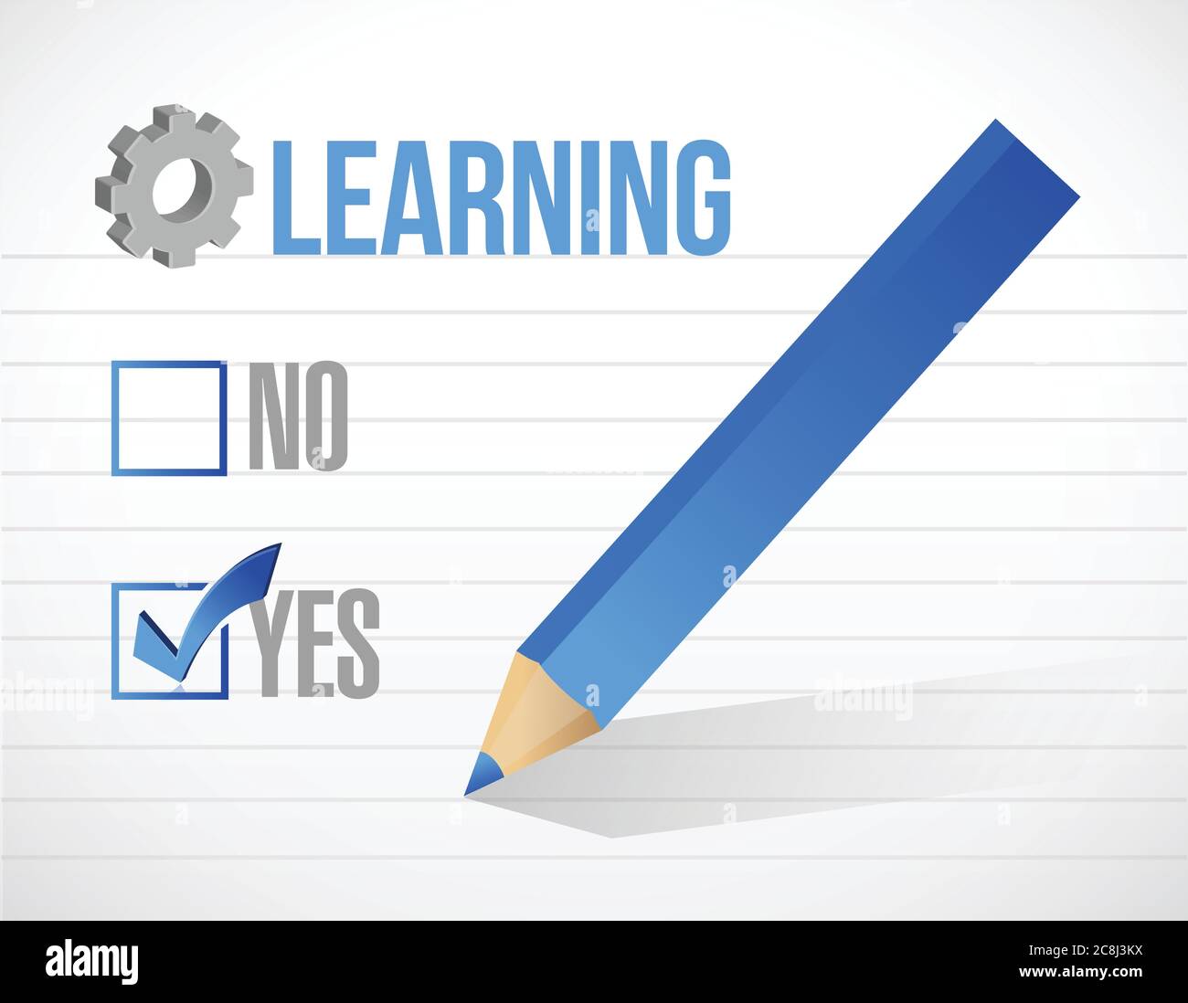 Learning check mark illustration design over a white background Stock ...