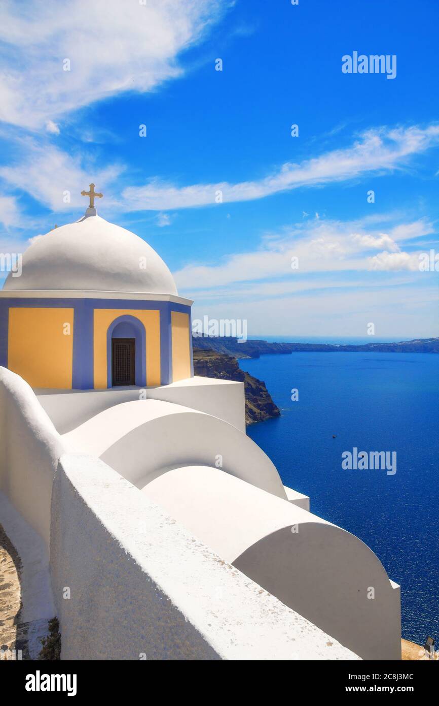 Catholic Church in Fira, Santorini, Greece Stock Photo - Alamy