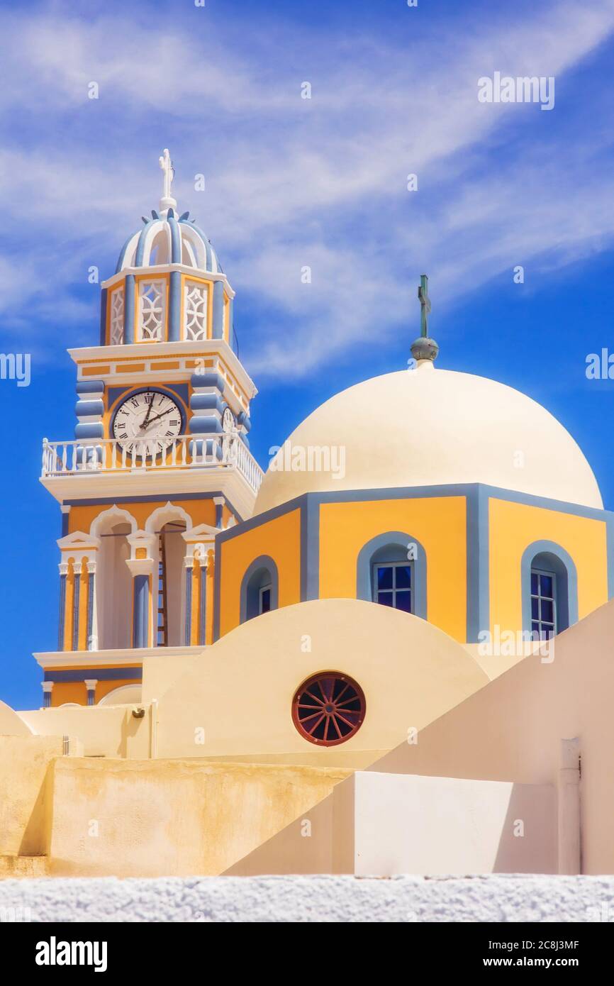 Catholic Church in Fira, Santorini, Greece Stock Photo - Alamy