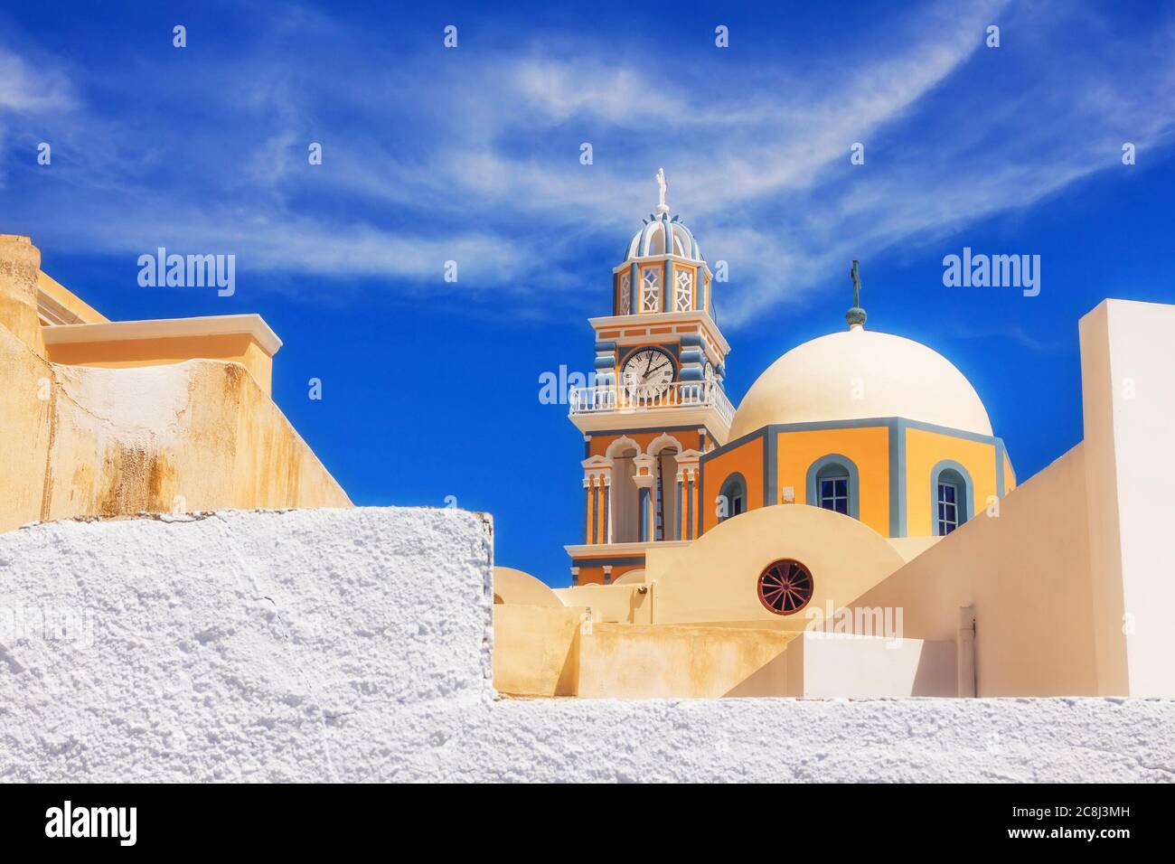 Catholic Church in Fira, Santorini, Greece Stock Photo - Alamy
