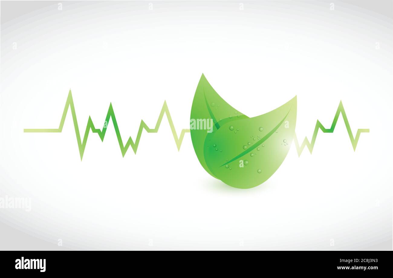 Green lifeline leaves illustration design over a white background Stock ...