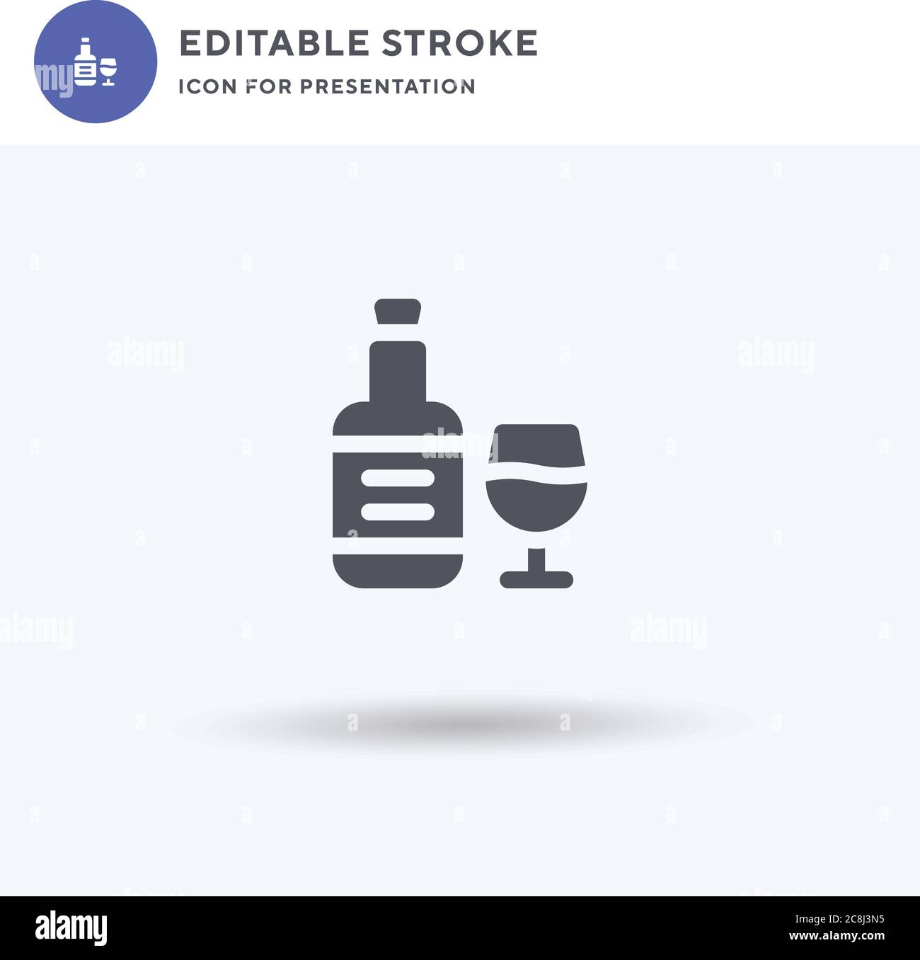 Gin icon vector, filled flat sign, solid pictogram isolated on white ...