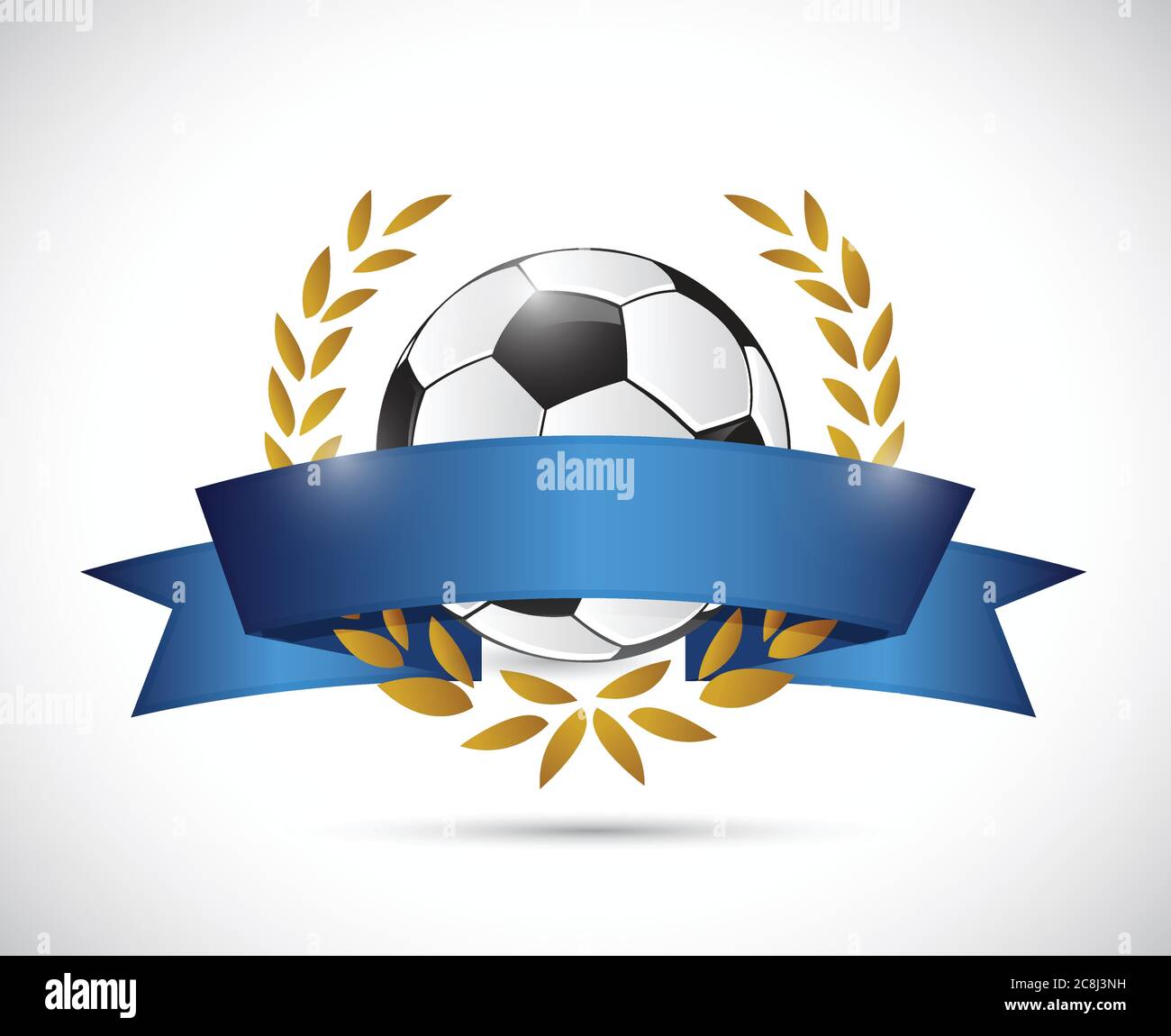 Soccer ribbon laurel banner illustration design over a white background ...