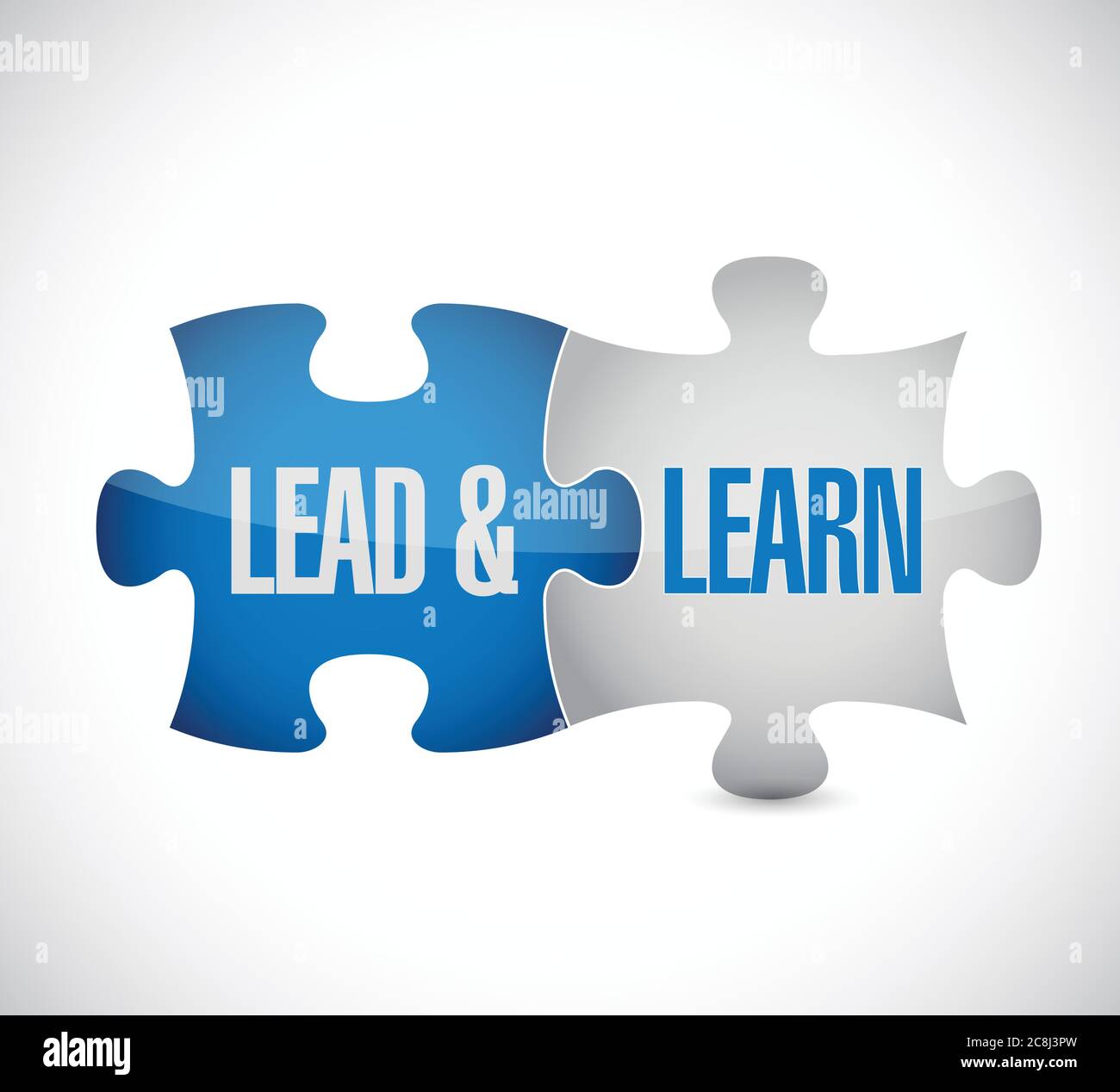 Lead and learn illustration design over a white background Stock Vector ...