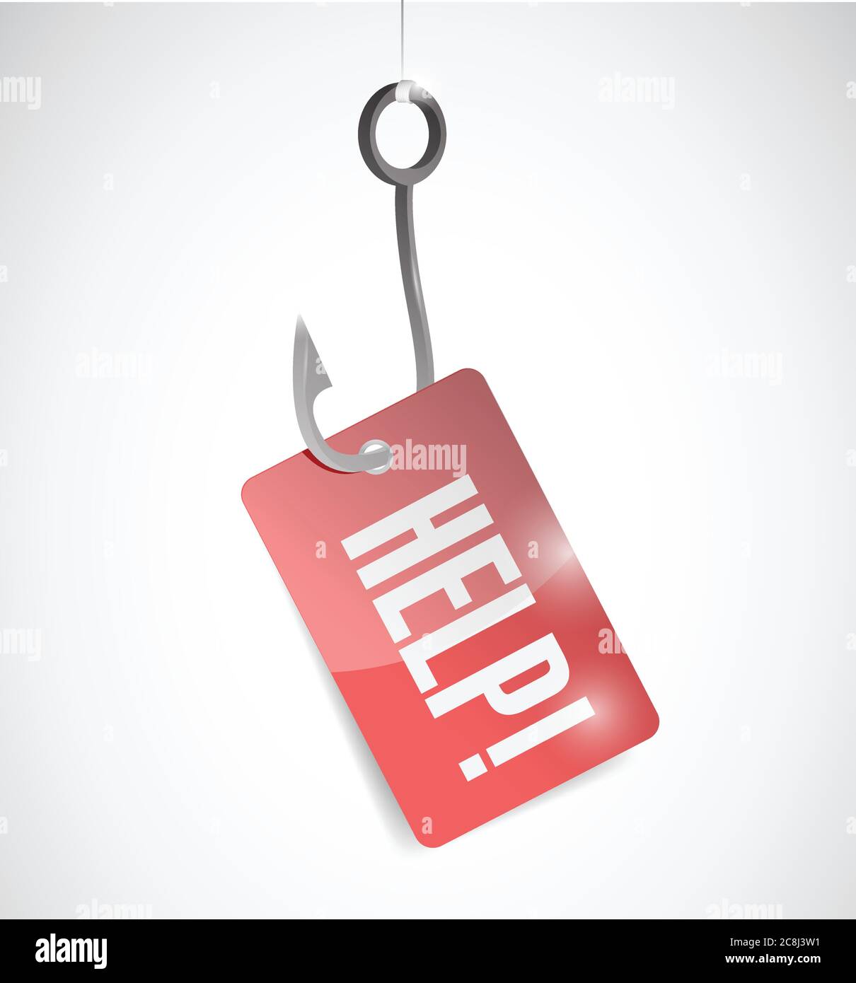 Help tag and fishing hook illustration design over a white background ...