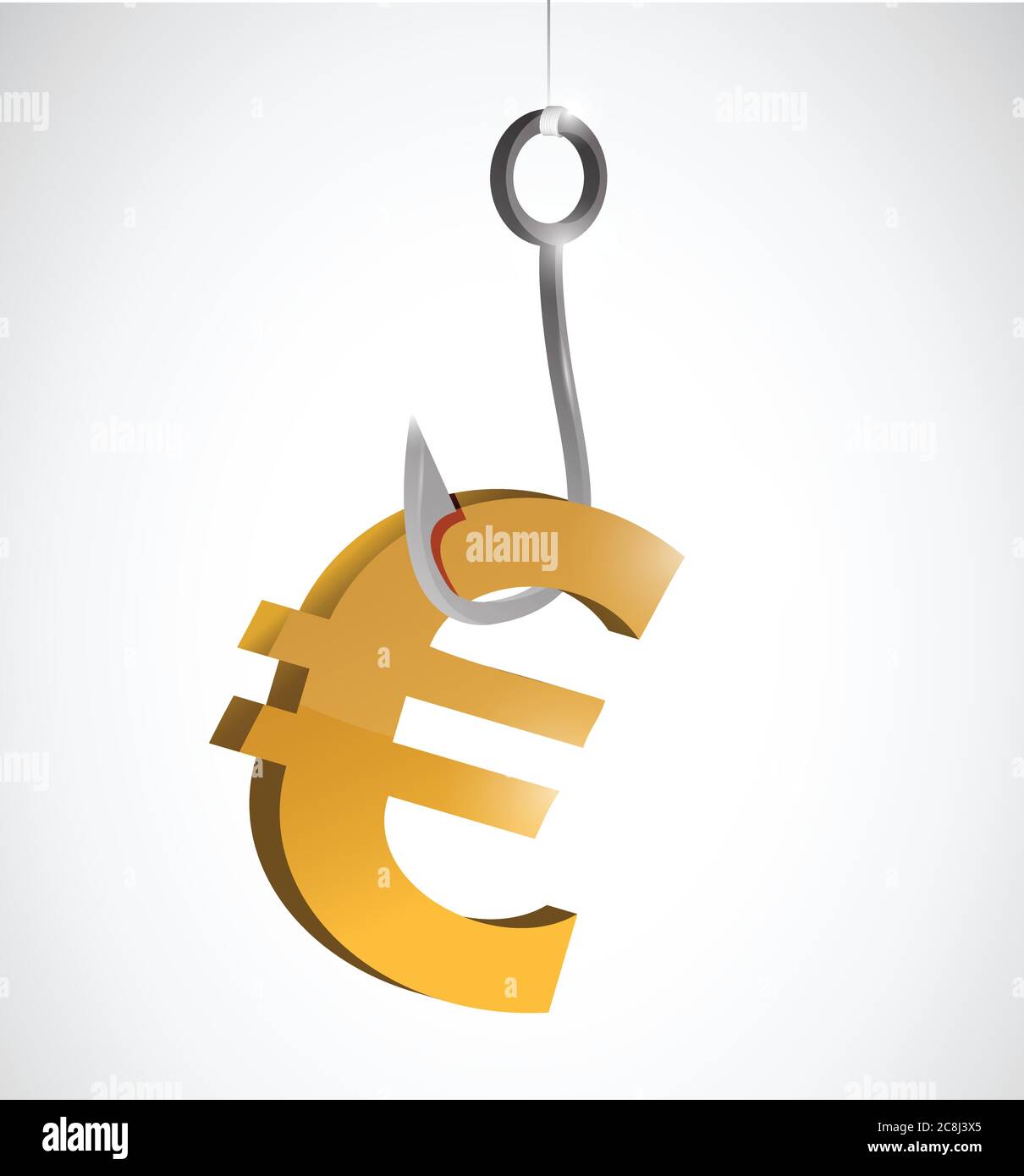 Fishing for currency. euro illustration design over a white background ...