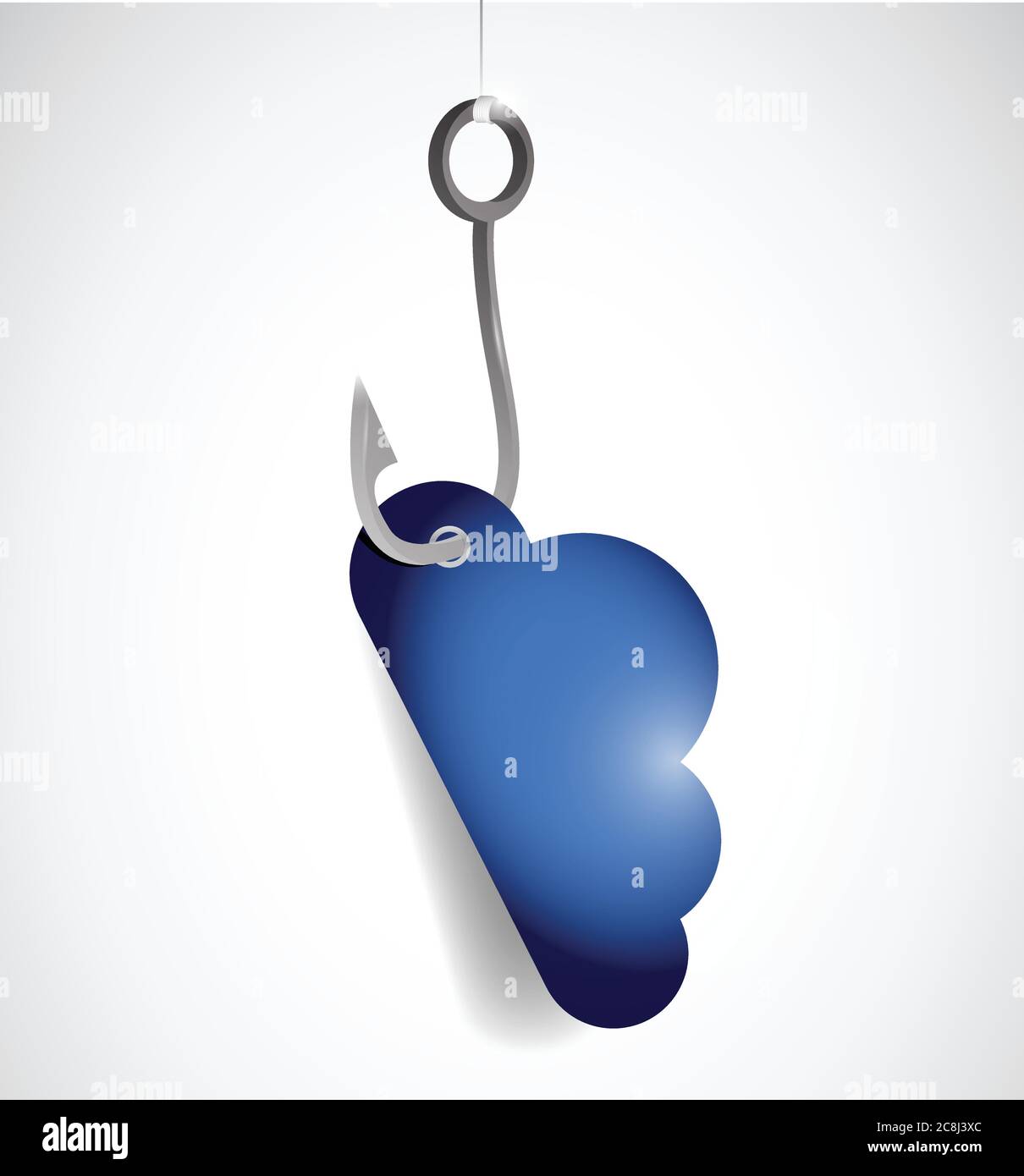 Cloud hanging from a hook. illustration design over a white background ...