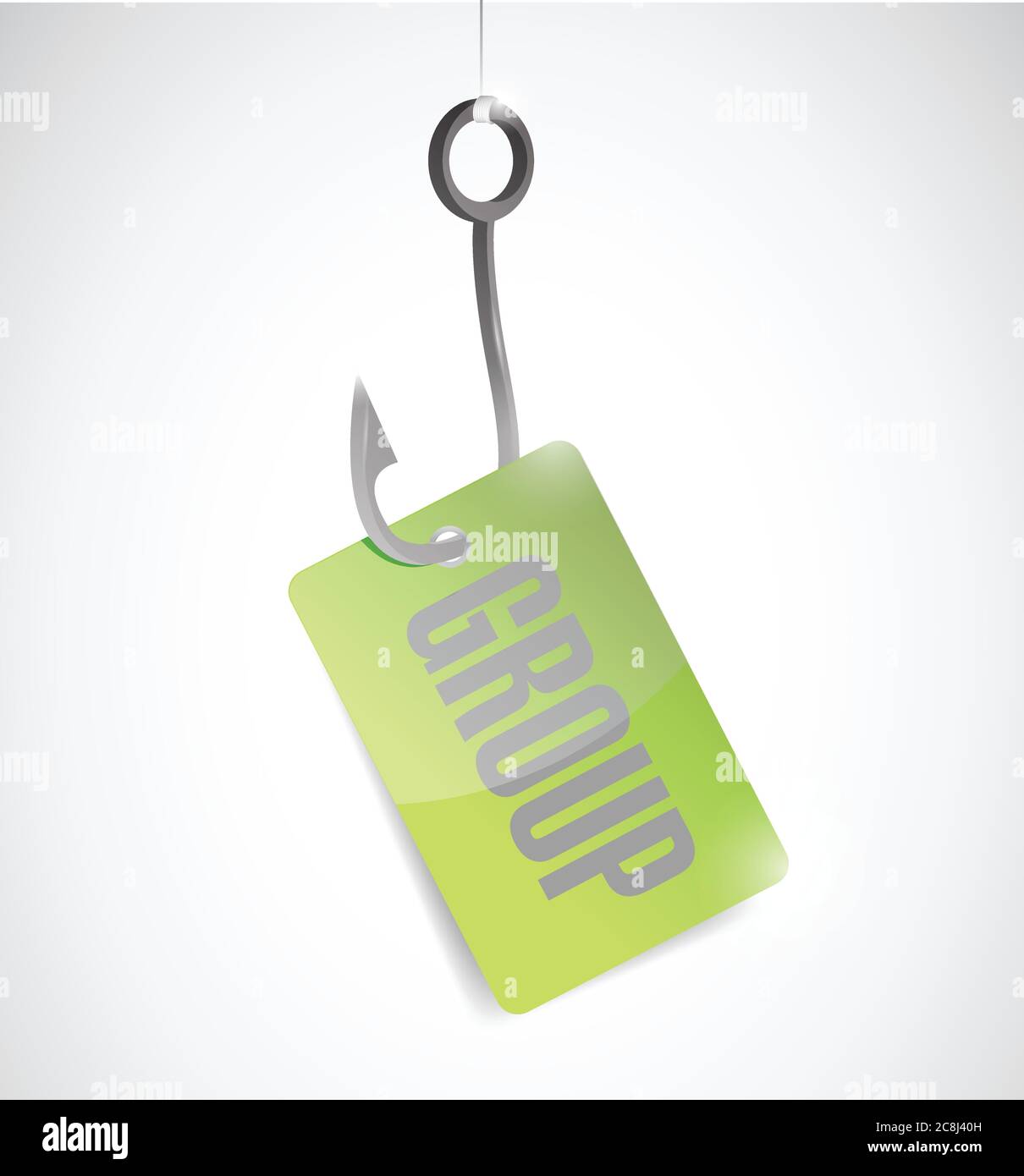 Group tag and fishing hook illustration design over a white background ...