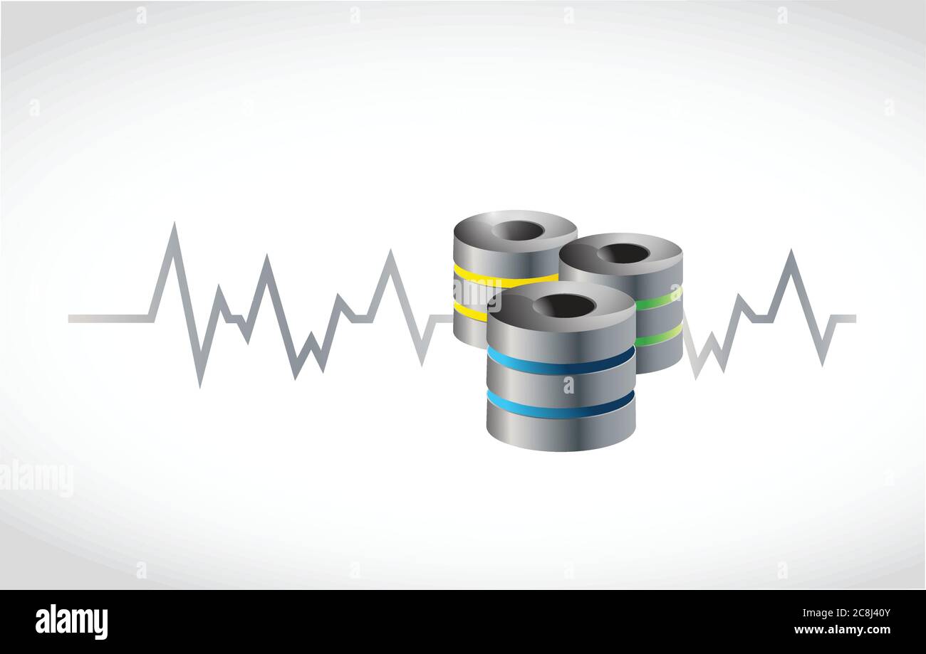 Server and lifeline illustration design over a white background Stock ...