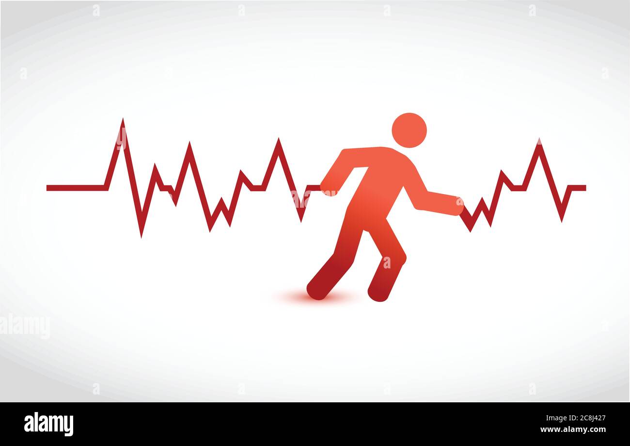 Running lifeline illustration design over a white background Stock ...