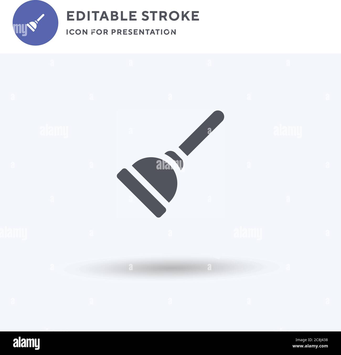 Plunger icon vector, filled flat sign, solid pictogram isolated on ...