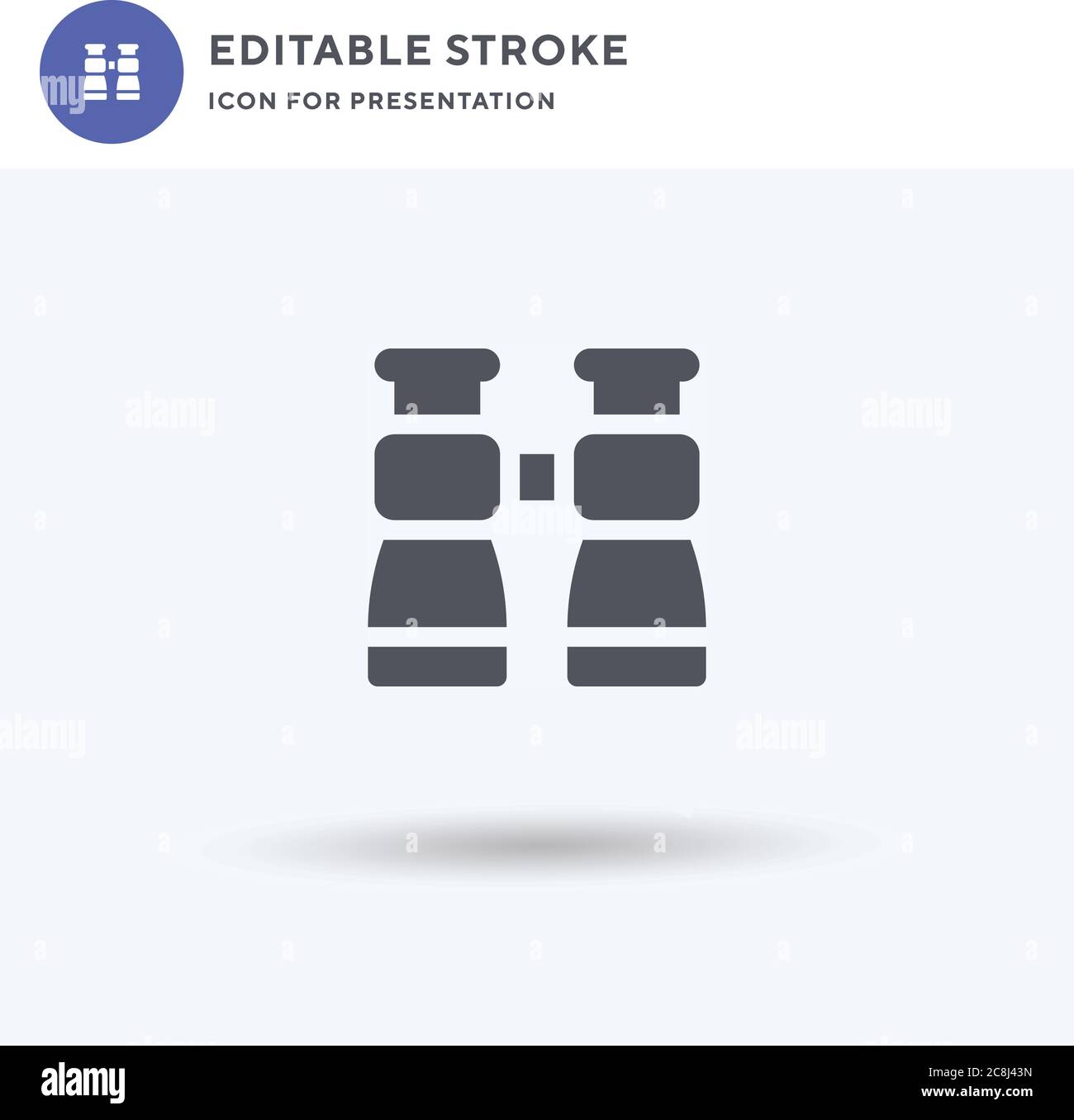 Binocular icon vector, filled flat sign, solid pictogram isolated on ...