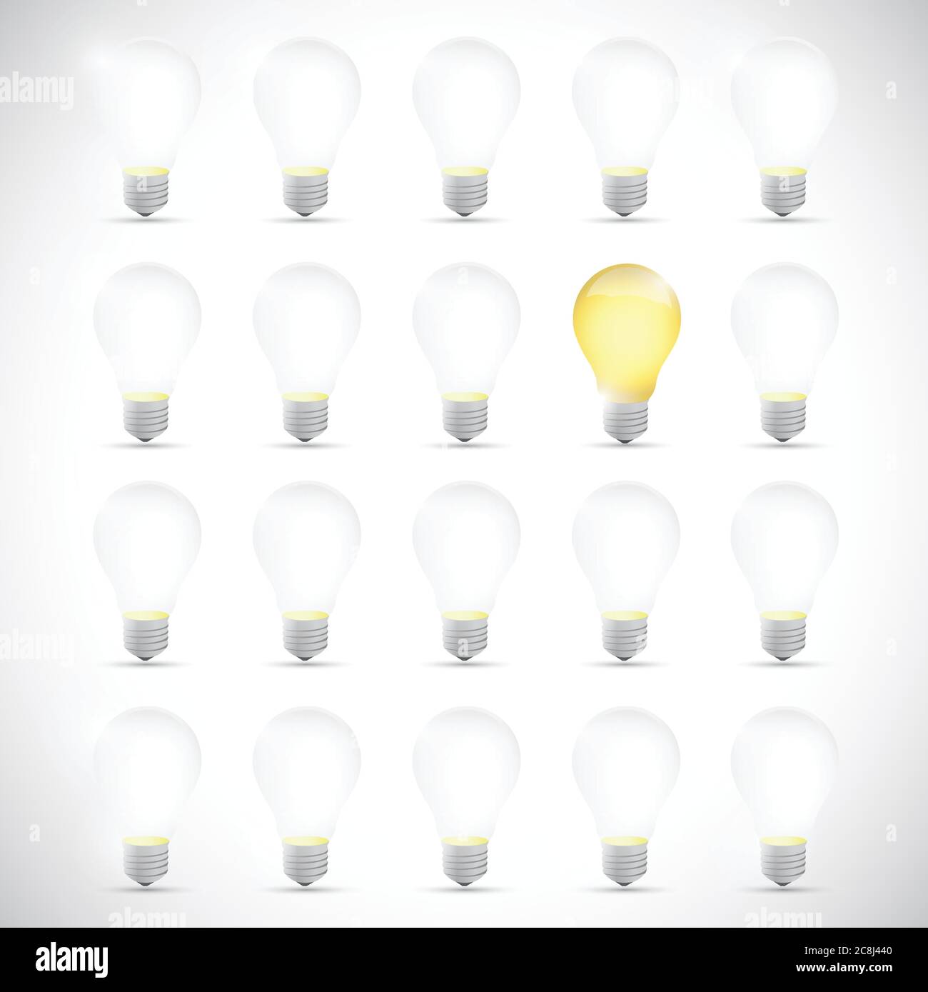 Choosing the right idea. concept illustration design over a white ...