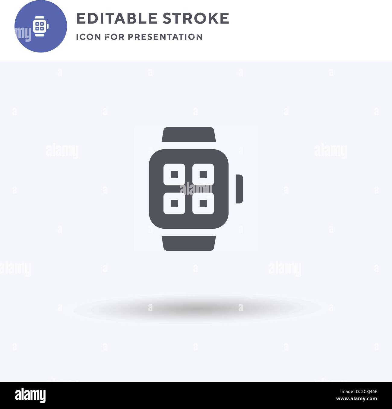 Smartwatch icon vector, filled flat sign, solid pictogram isolated on ...