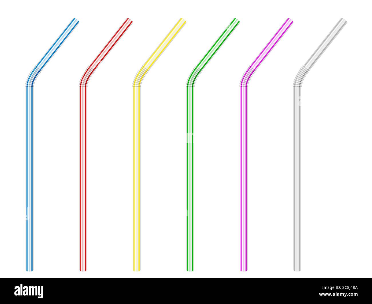 Drinking straw set on a white background. Vector illustration Stock ...