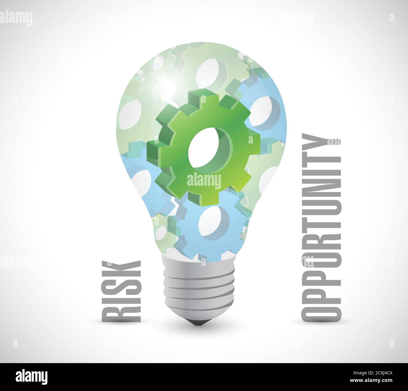 Rick and opportunity light bulb illustration design over a white ...