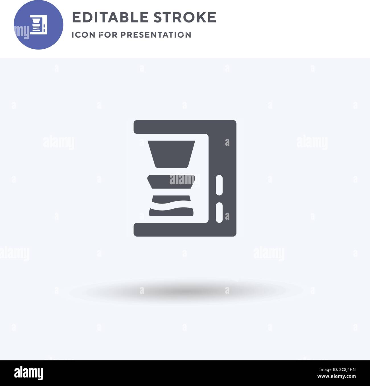 Coffee Maker icon vector, filled flat sign, solid pictogram isolated on ...