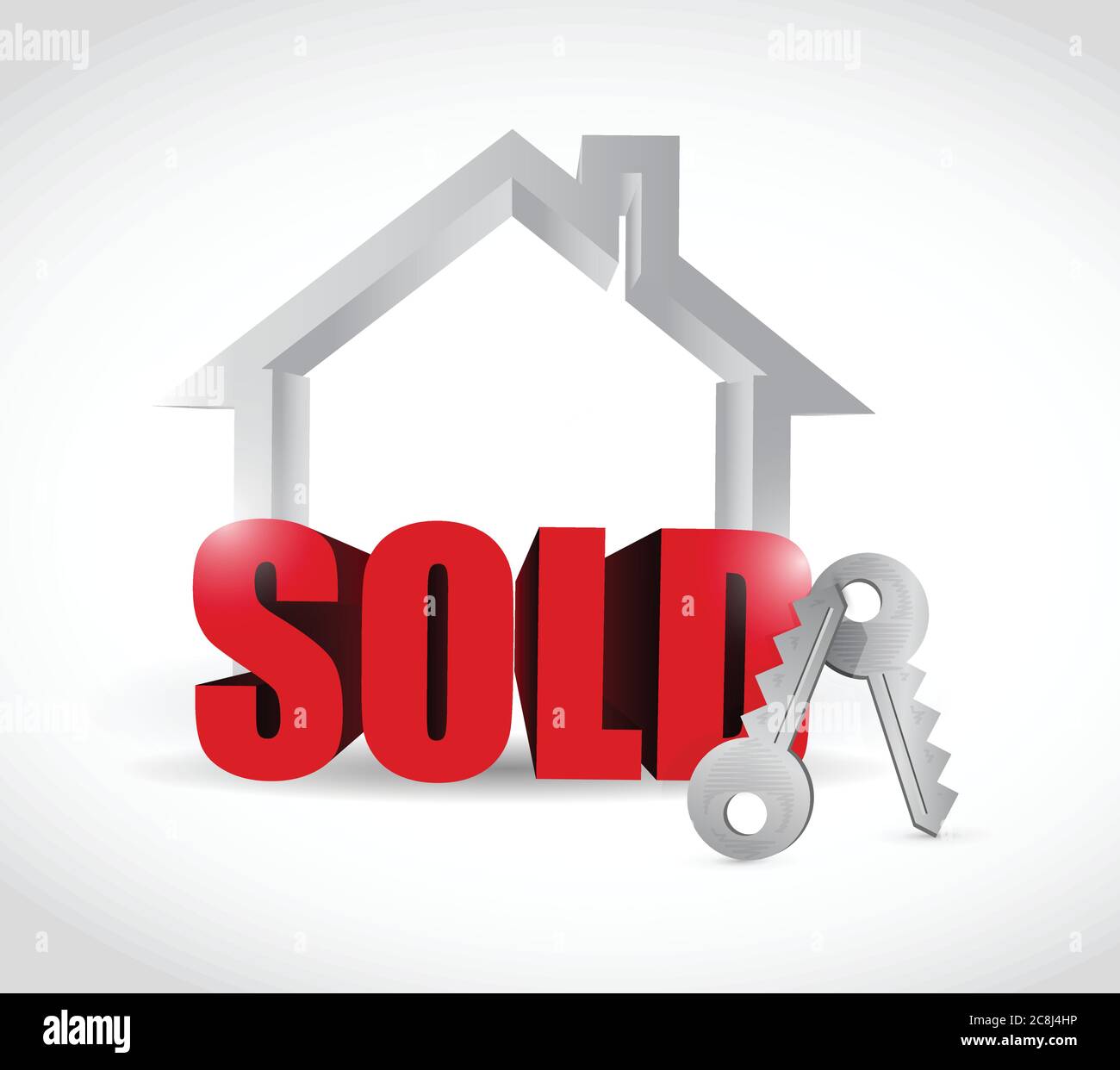 Sold home concept illustration design over a white background Stock ...