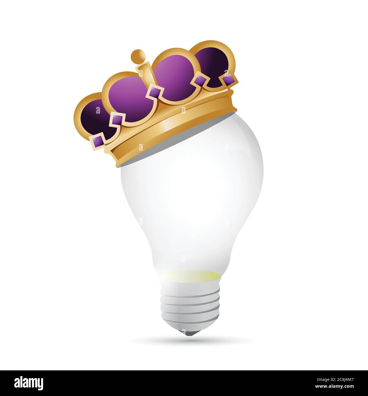 Light bulb and crown illustration design over a white background Stock ...