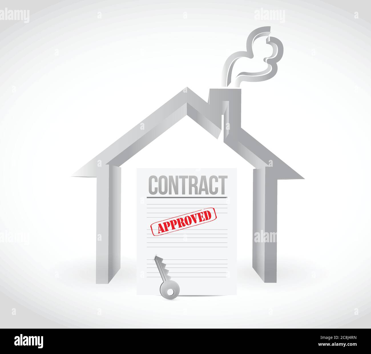 Real estate home contract illustration design over a white background ...