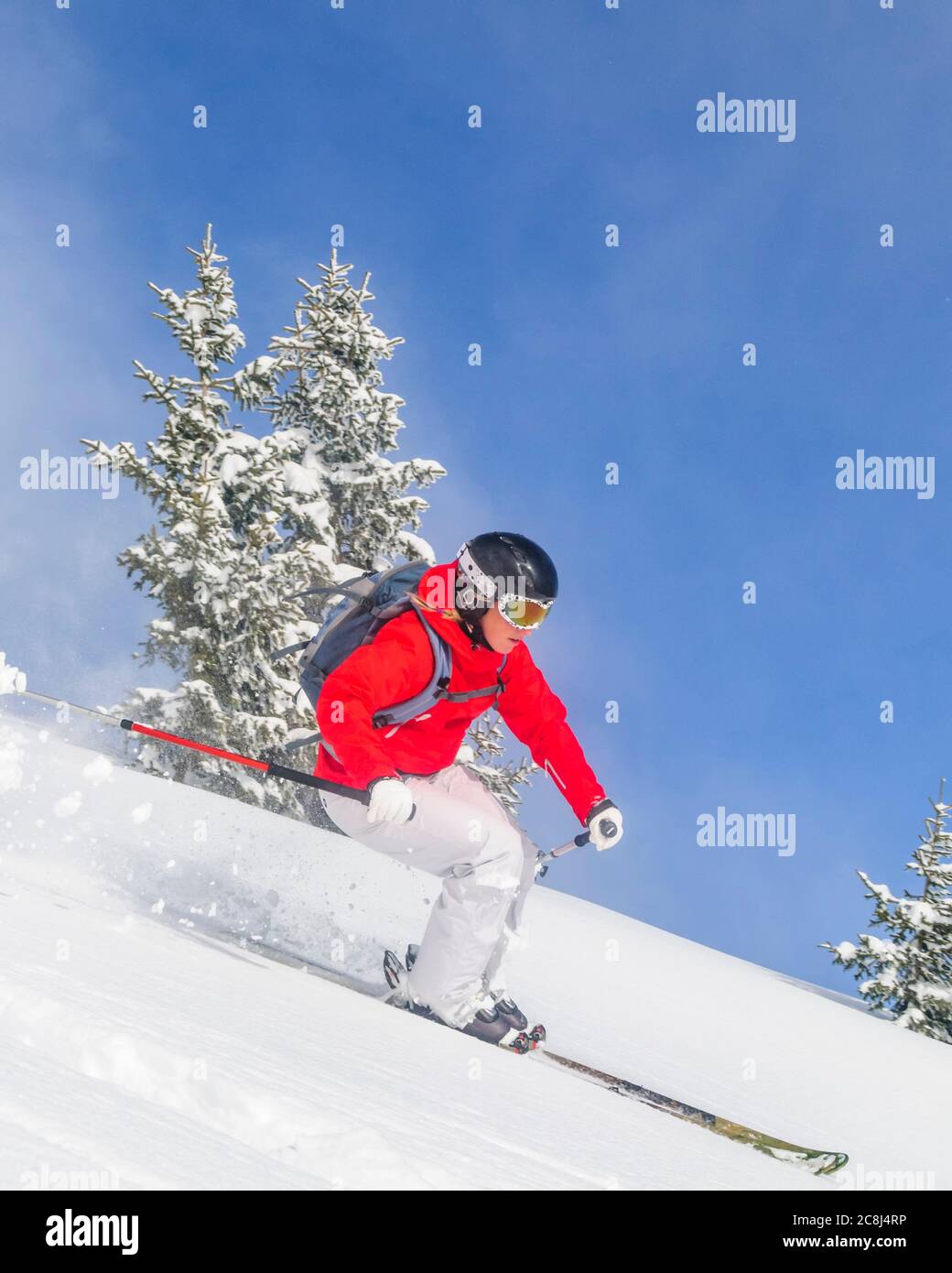 Impressive freeride skiing at the Seegrube near Innsbruck, perfect ...