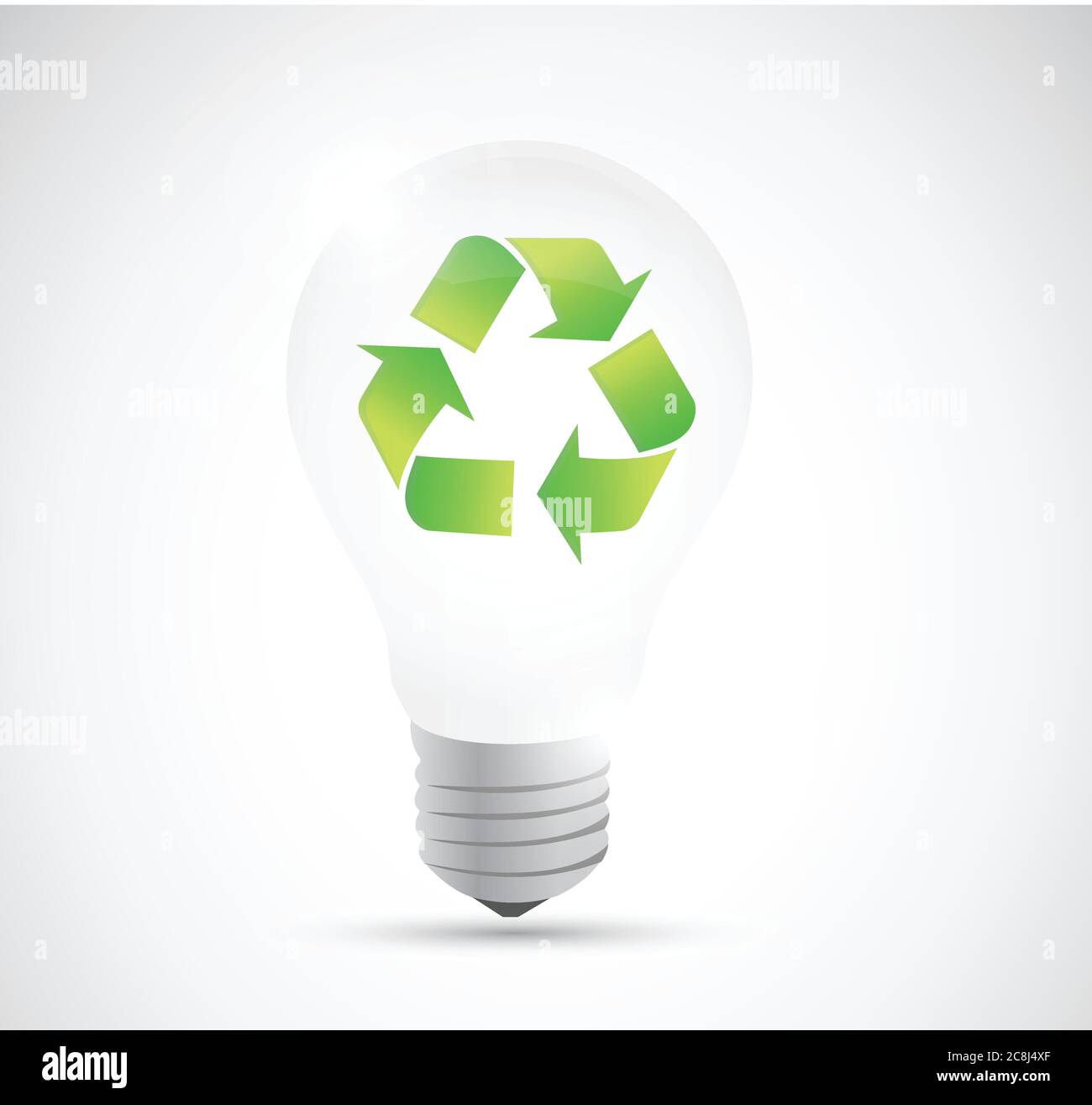 Recycle light bulb illustration design over a white background Stock ...