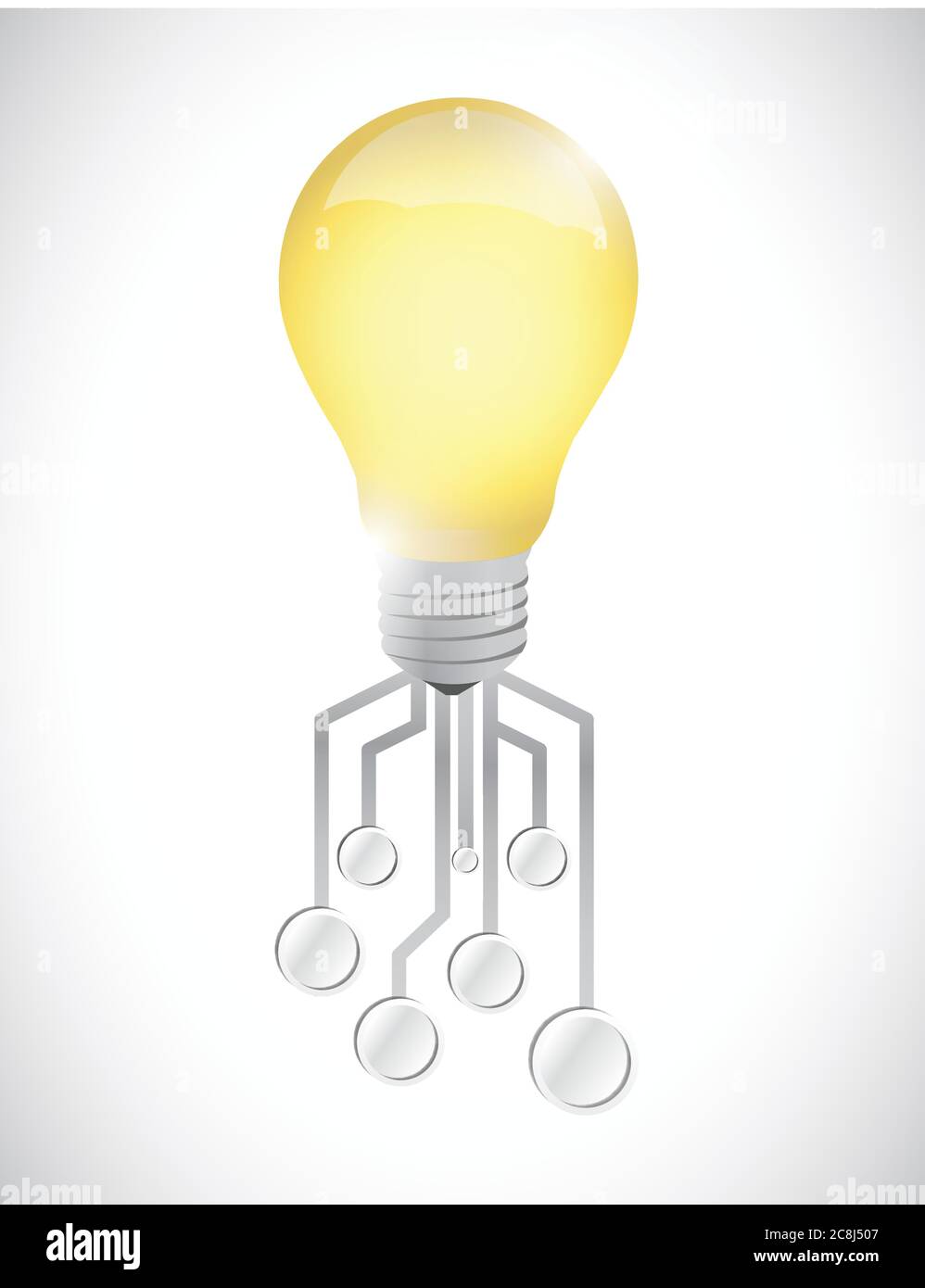 Light bulb circuit illustration design over a white background Stock ...