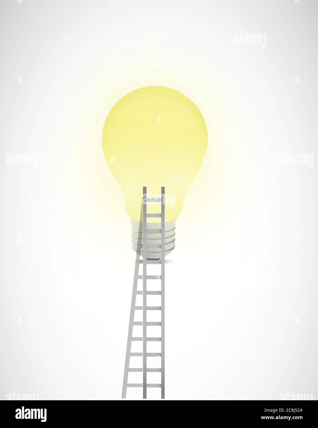 Light bulb and ladder illustration design over a white background Stock ...