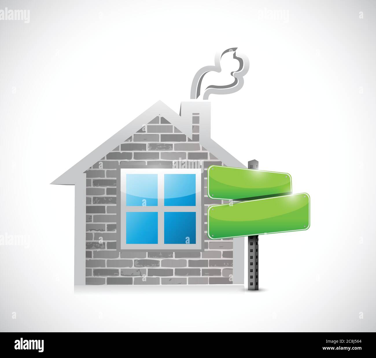 House and street sign illustration design over a white background Stock ...