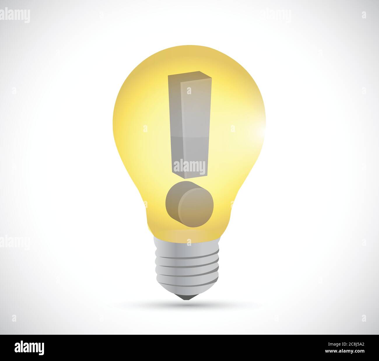Warning light bulb illustration design over a white background Stock ...