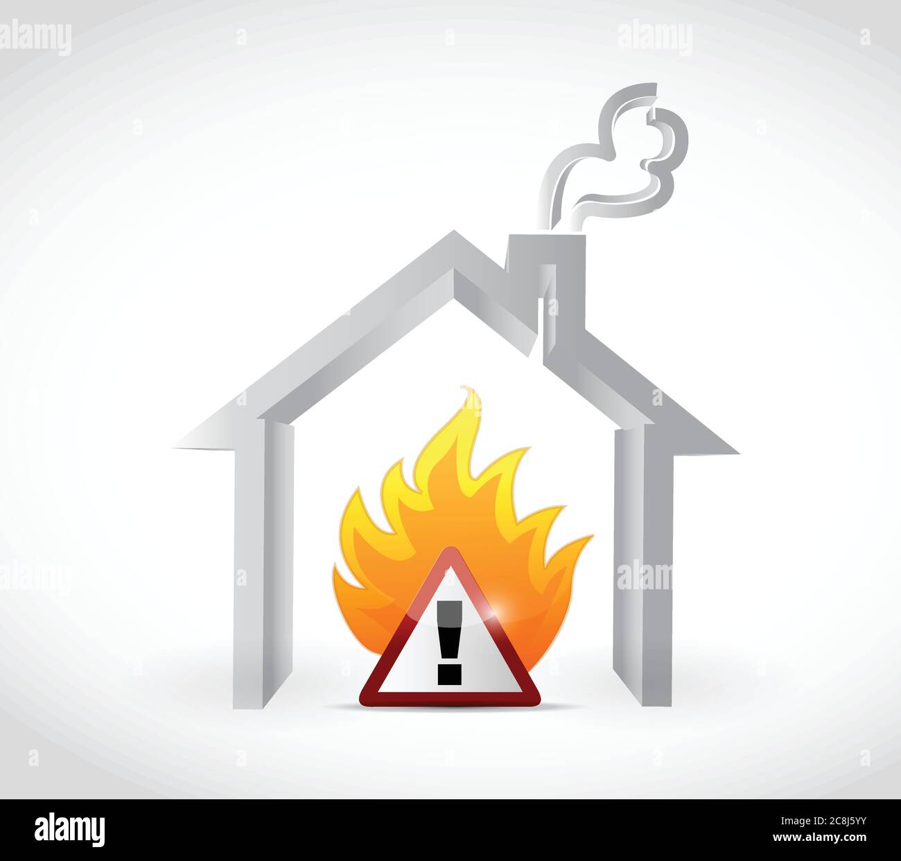 Home fire warning sign illustration design over a white background ...