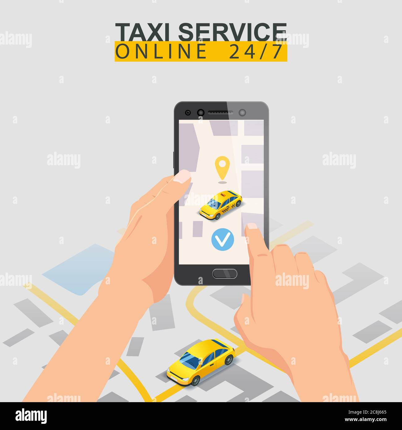Taxi service isometric. Taxi mobile app template set. Smartphone with ... Taxi service isometric. Taxi mobile app template set. Smartphone with ...