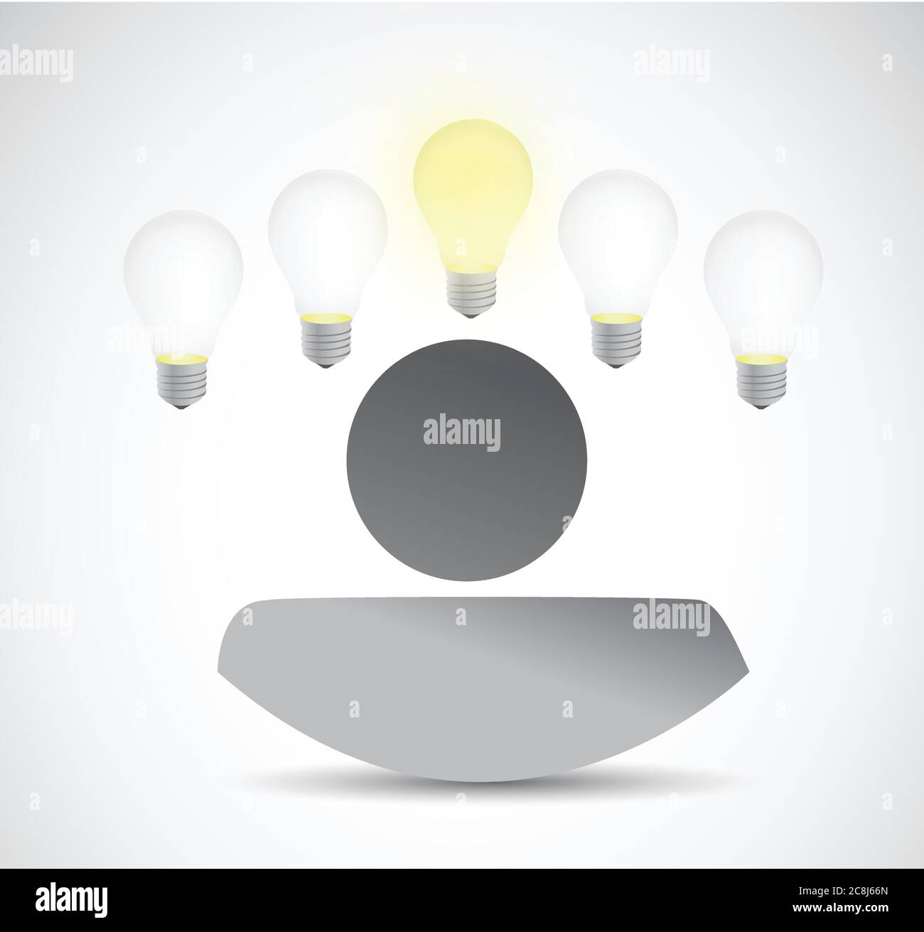 Avatar over a light bulb illustration design over a white background ...