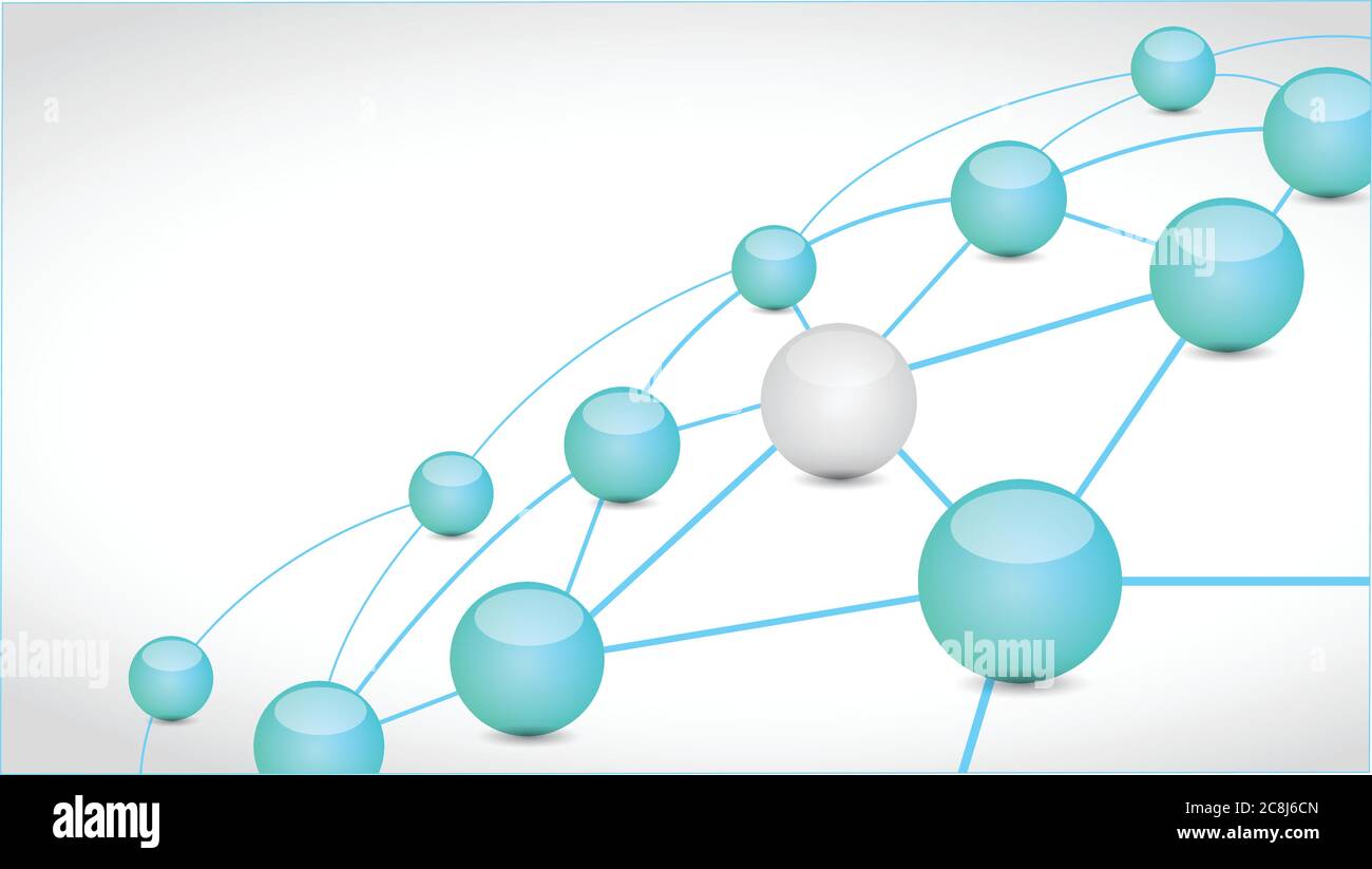 Sphere connection link tech network illustration design over a white ...