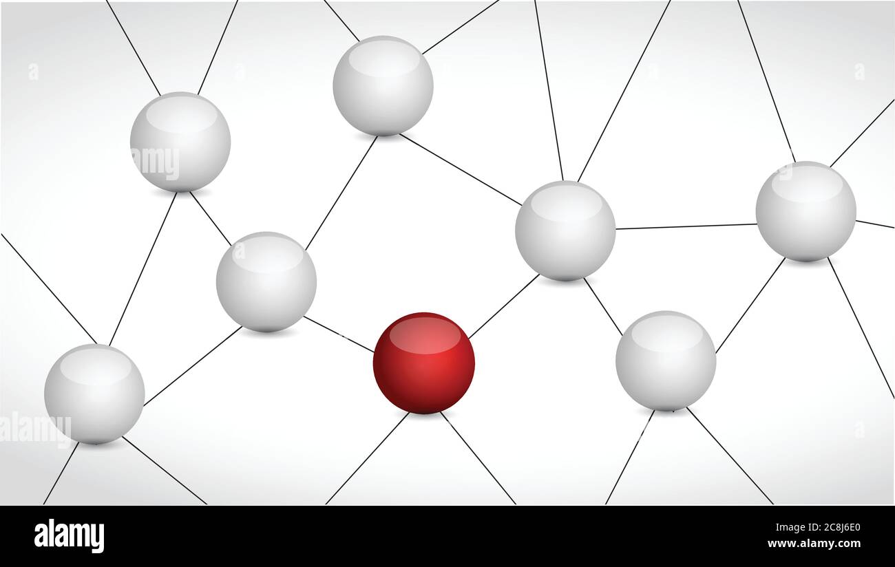 Sphere connection concept illustration design over a white background ...