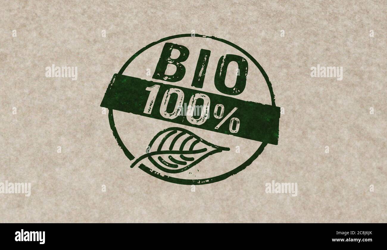 100 percent bio stamp icons in few color versions. Ecology, environment ...