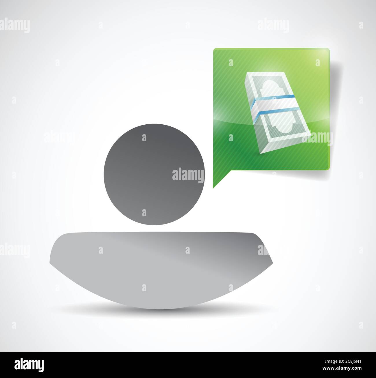 Thinking in money. illustration design over a white background Stock ...